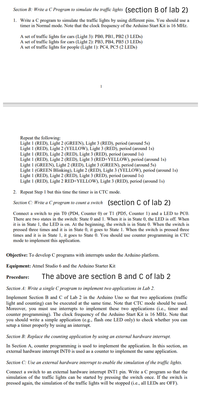 Section B: Write a C Program to simulate the traffic | Chegg.com