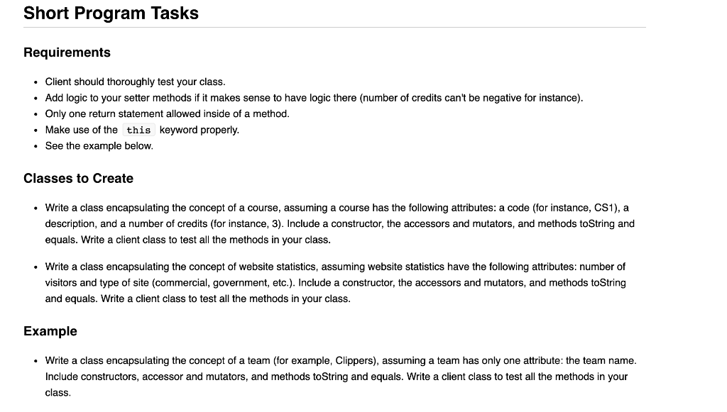 Solved Short Program Tasks Requirements • Client should | Chegg.com