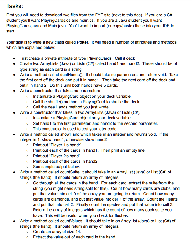 Solved Tasks: First you will need to download two files from | Chegg.com