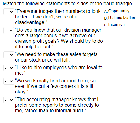 Solved - Match the following statements to sides of the | Chegg.com