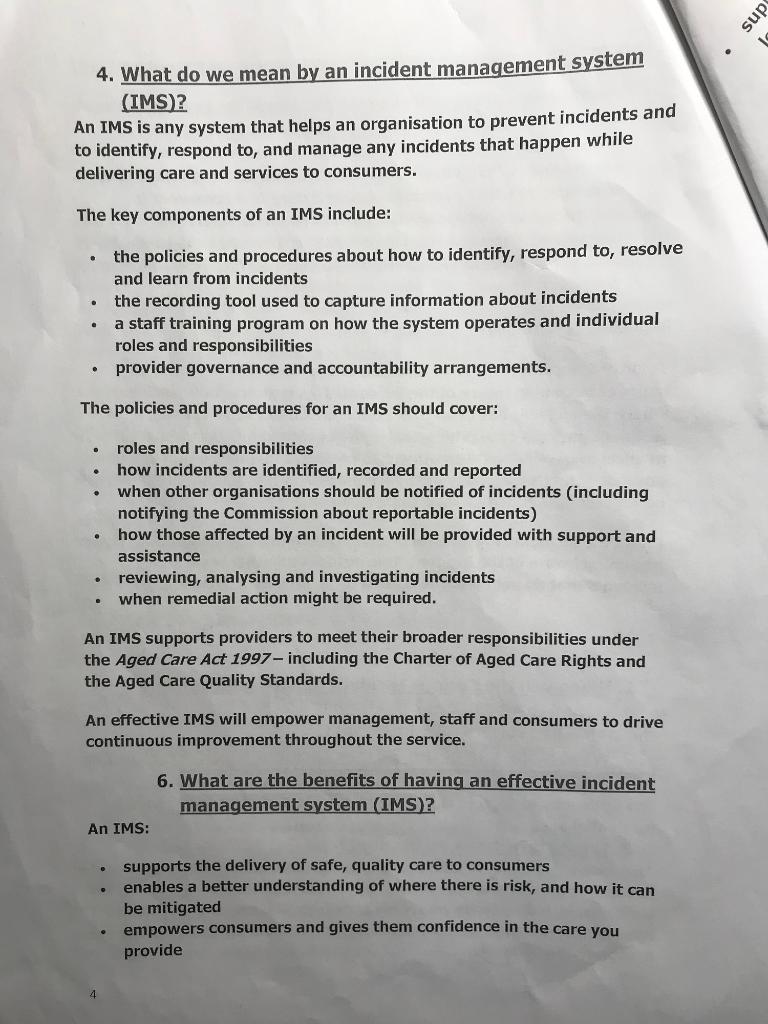 SERIOUS INCIDENT REPORT SCHEME (SIRS) Legislative | Chegg.com