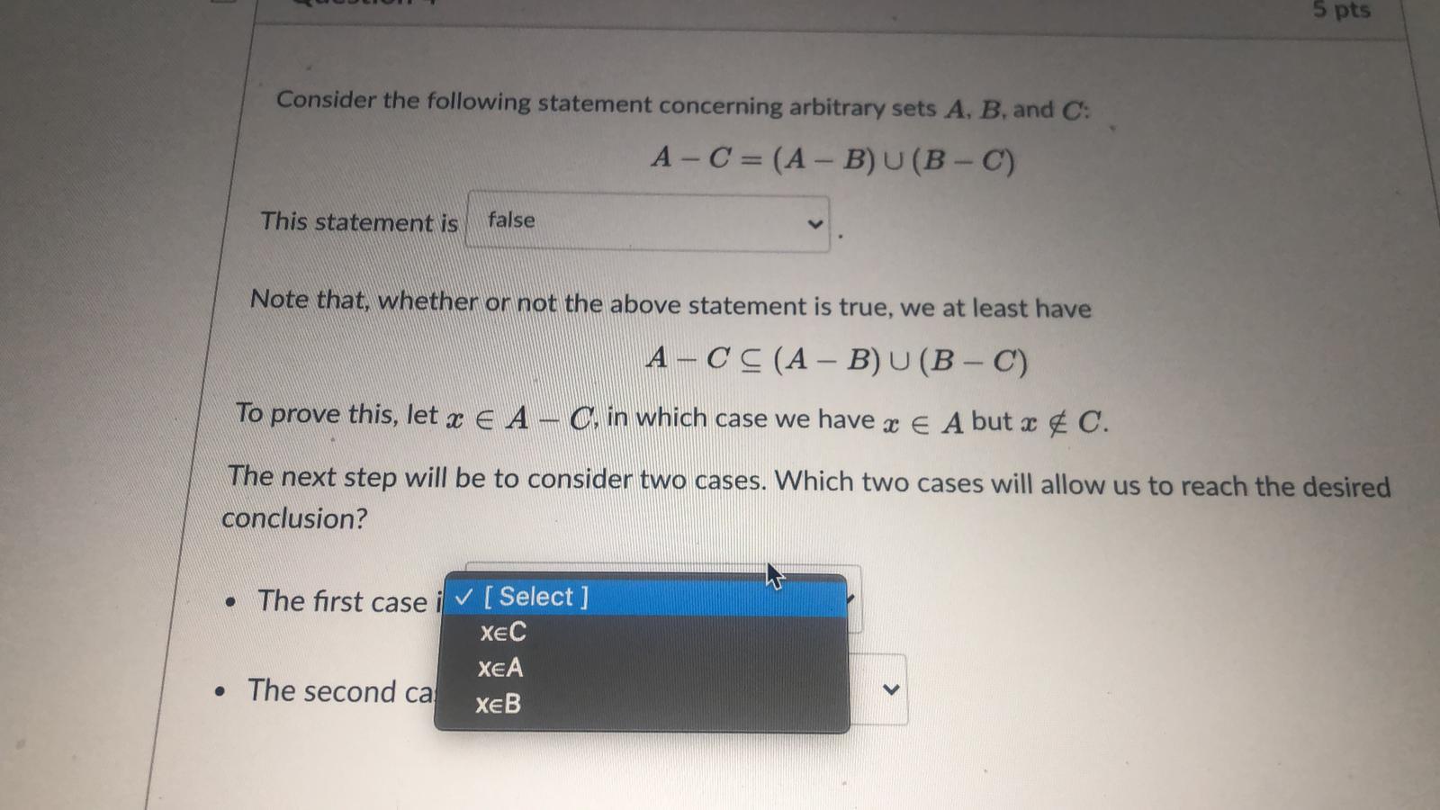 Solved 5 pts Consider the following statement concerning | Chegg.com