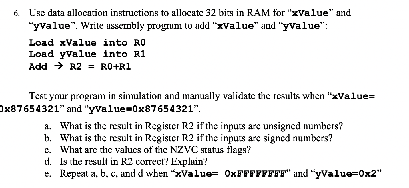 Solved Use data allocation instructions to allocate 32 ﻿bits | Chegg.com
