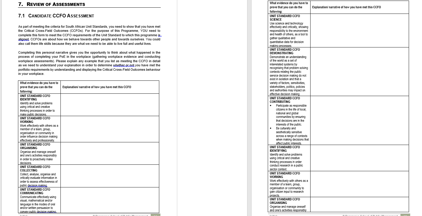 Solved 7.1 CANDidATE CCFO ASSESSMENT As part of meeting the | Chegg.com