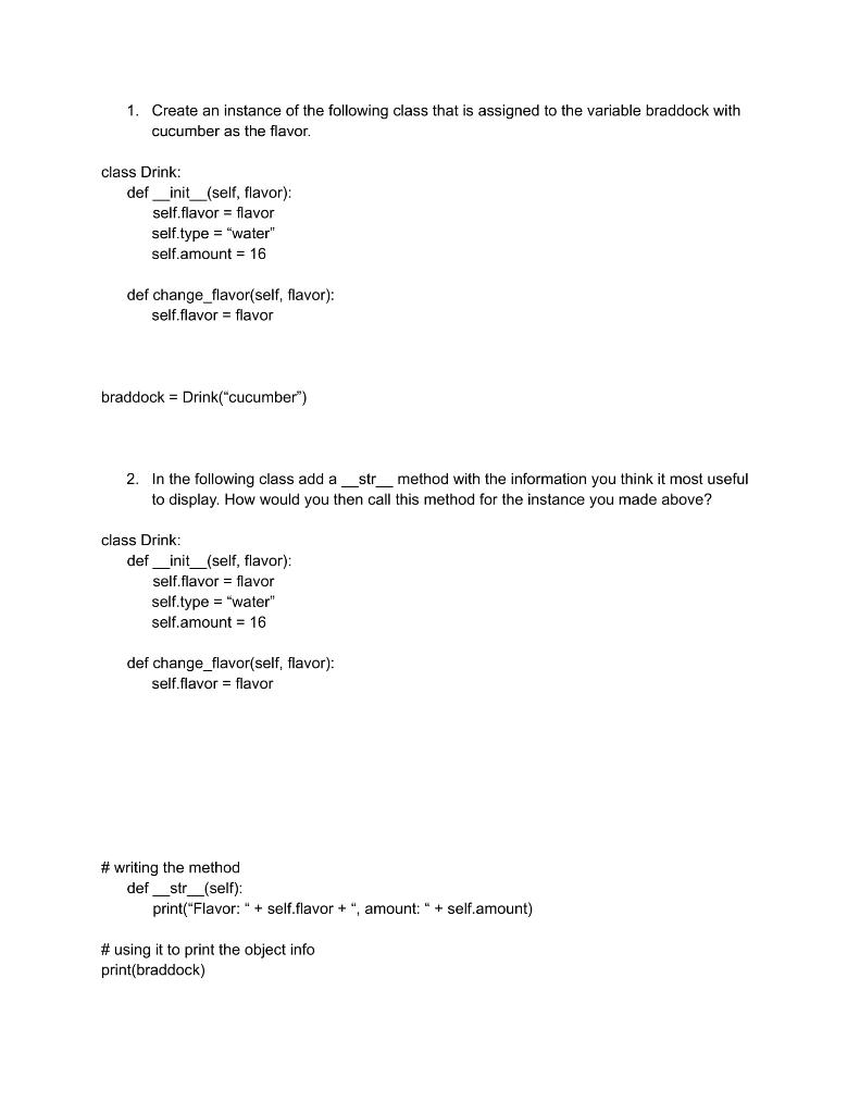 Solved 1 Create An Instance Of The Following Class That Is