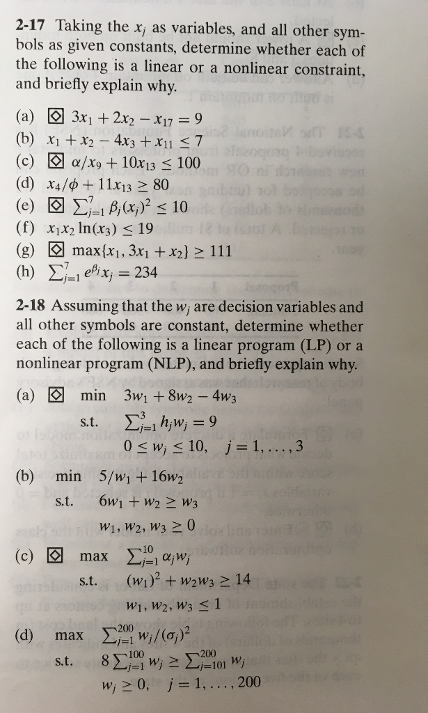 Solved 2-17 Taking the x, as variables, and all other sym- | Chegg.com