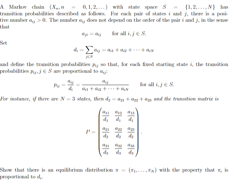 Solved A Markov chain (X, n 0,1,2,...) with state spaces | Chegg.com