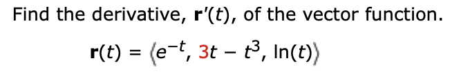 Solved Consider the given vector equation. r(t) = (4t – 5, | Chegg.com