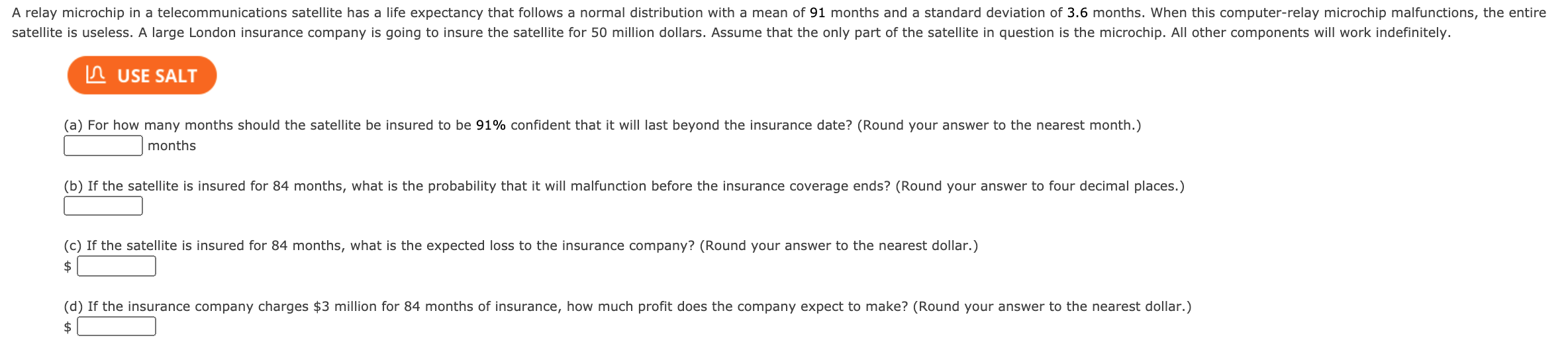 Solved A relay microchip in a telecommunications satellite | Chegg.com
