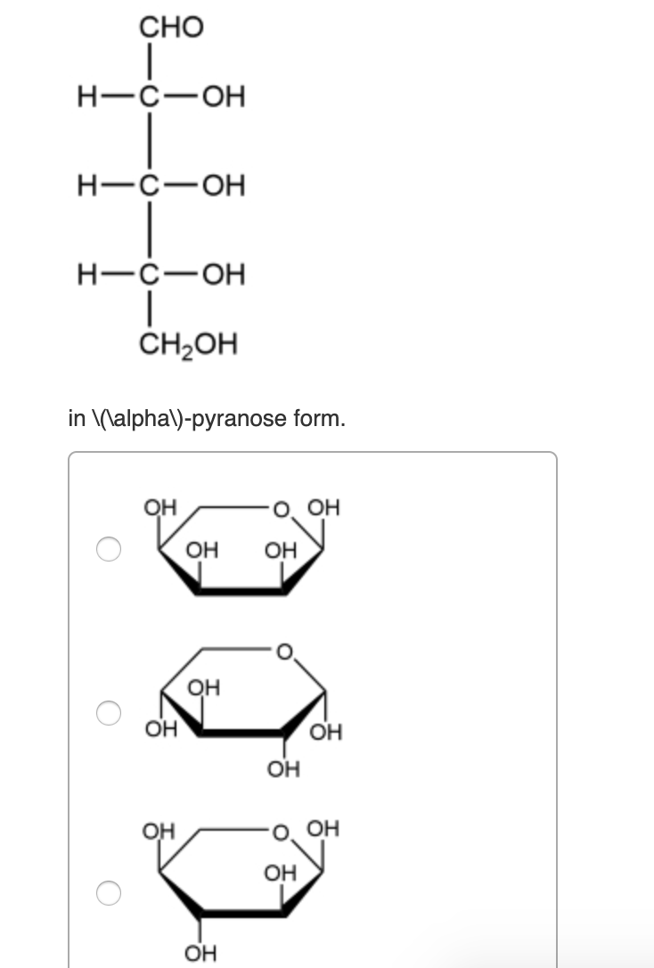 Solved CHO H-C-OH н-c— он H-C-OH CH2OH in | Chegg.com