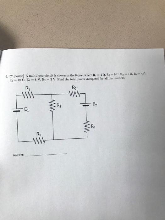 Solved 25 points! A multi loop circuit is shown in the | Chegg.com