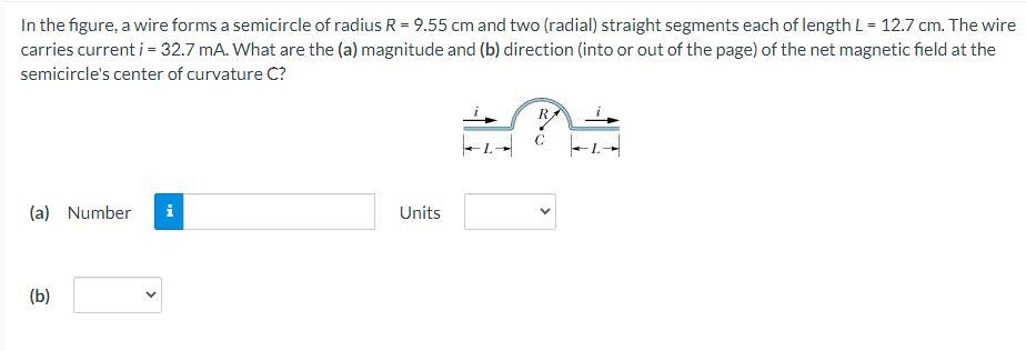 Solved In the figure, a wire forms a semicircle of radius R | Chegg.com