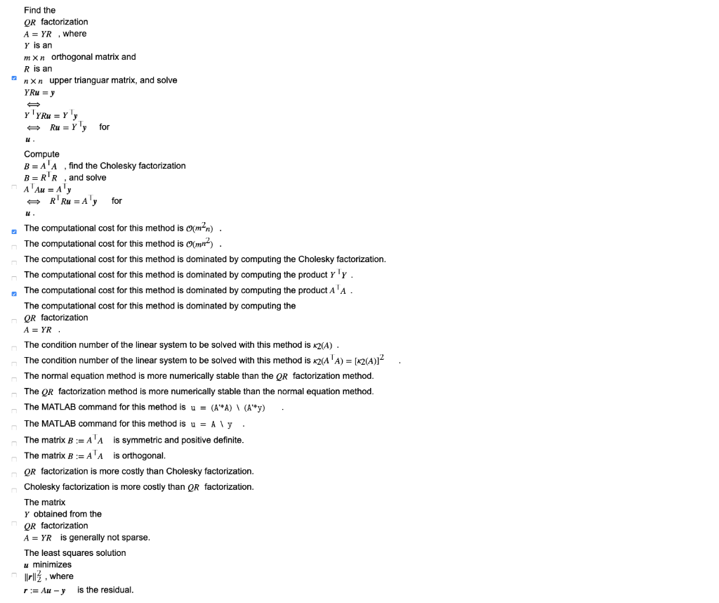 For an m×n full (column) rank matrix A with m>n | Chegg.com