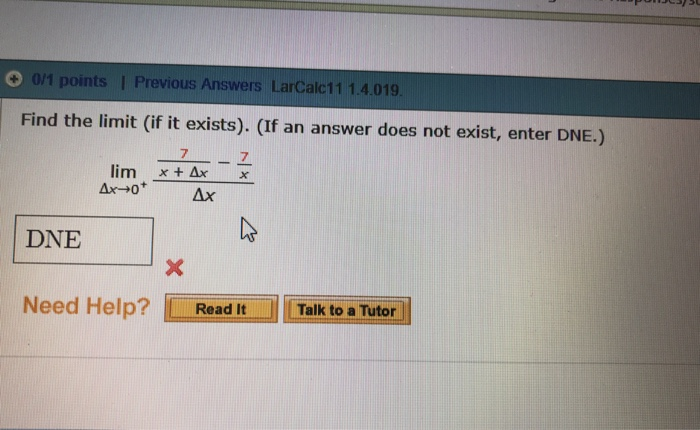 Solved o 0/1 points | Previous Answers LarCalc11 1.4.019 | Chegg.com Solved o 0/1 points | Previous Answers LarCalc11 1.4.019 | Chegg.com