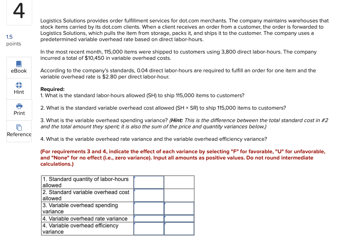 Solved Logistics Solutions provides order fulfillment | Chegg.com