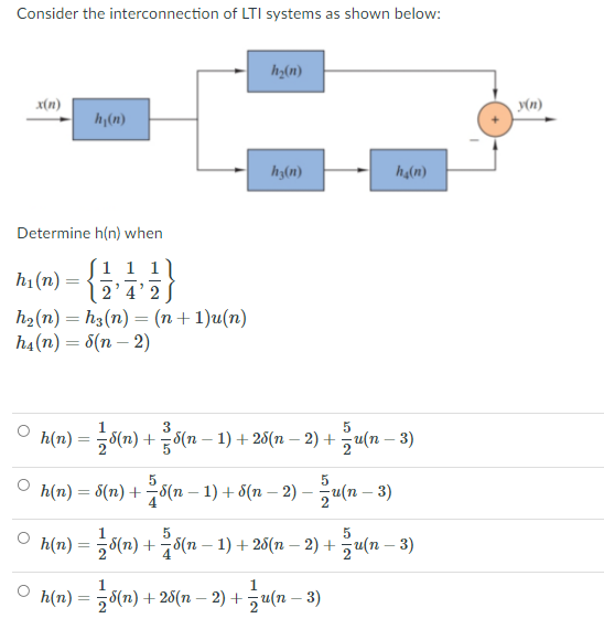 Solved Consider the interconnection of LTI systems as shown | Chegg.com