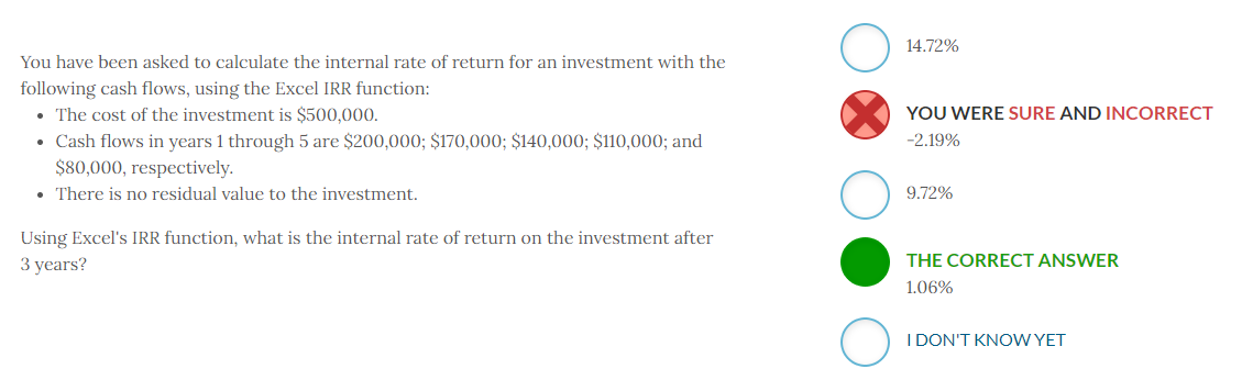 Solved You have been asked to calculate the internal rate of | Chegg.com