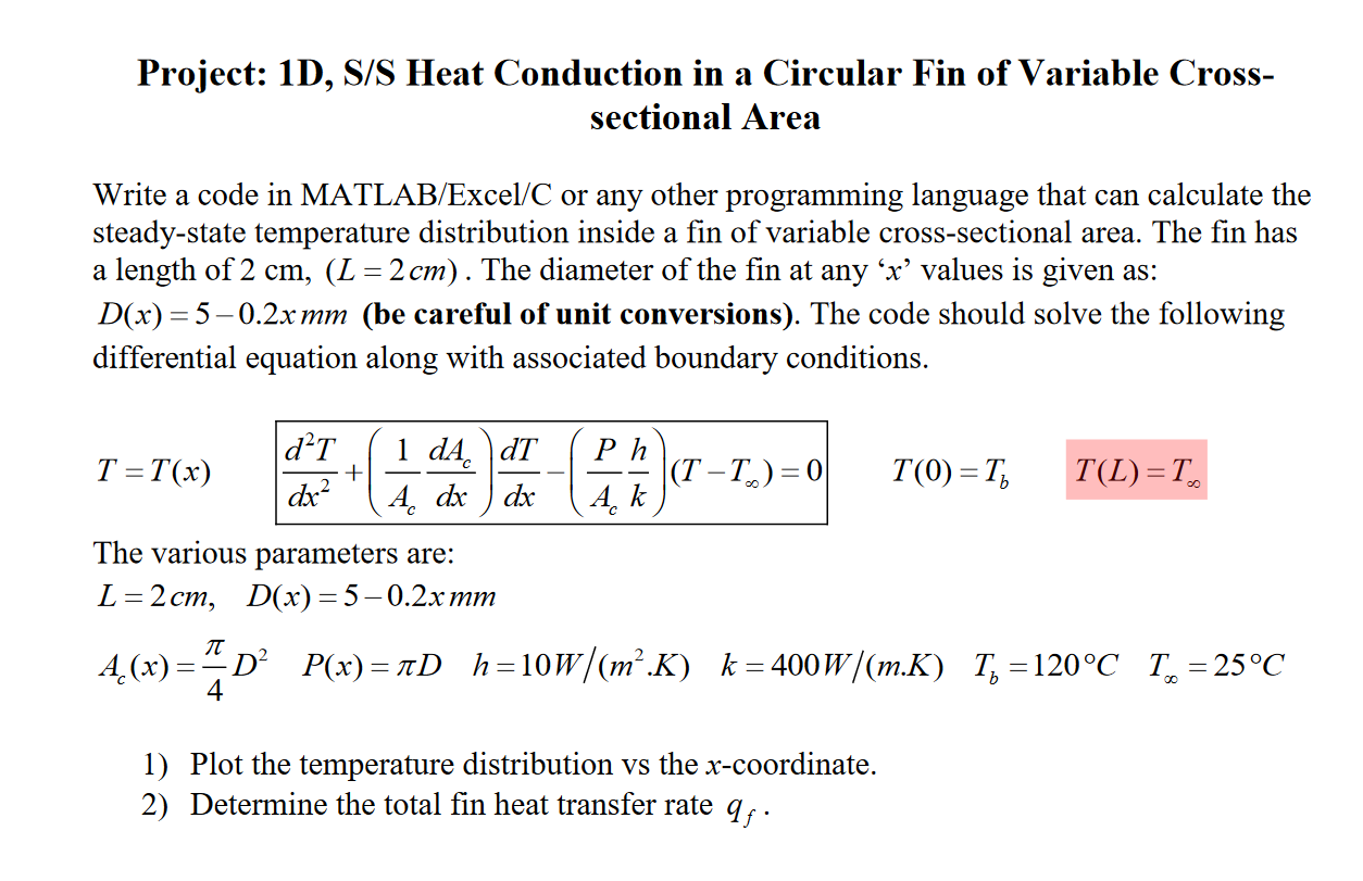 Solved write the a Matlab or a python code with the only | Chegg.com