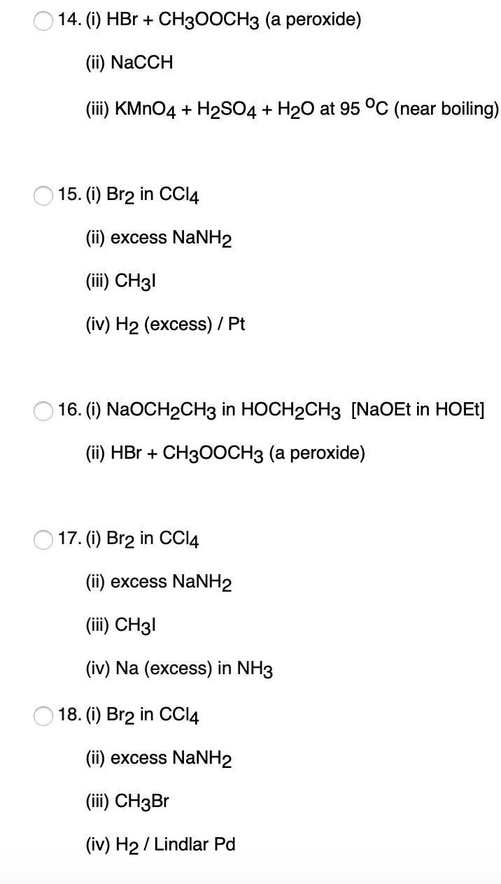 Solved Choose the sequence of reagents which would best | Chegg.com