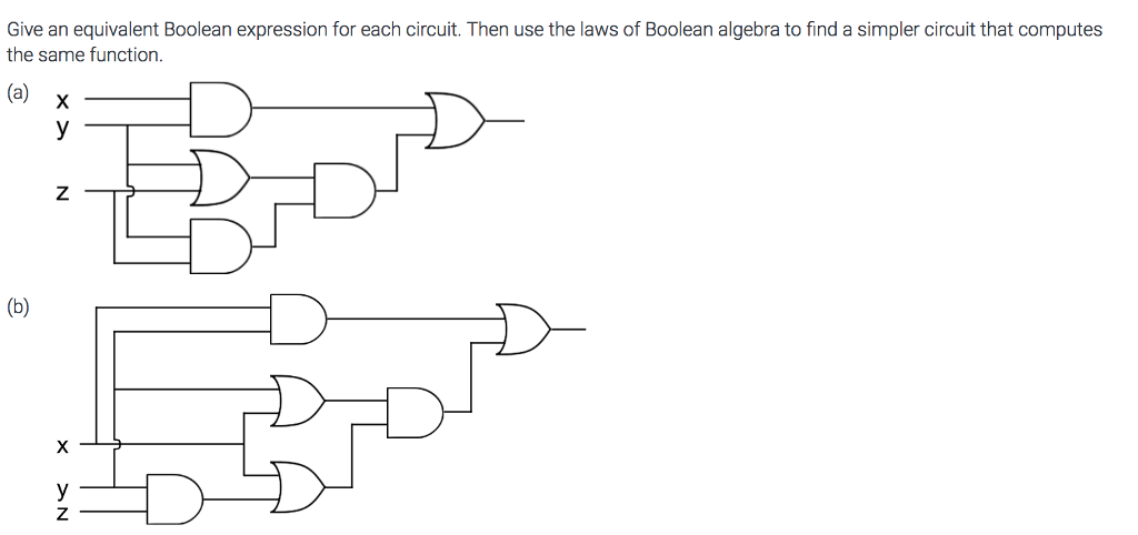Solved Give an equivalent Boolean expression for each | Chegg.com