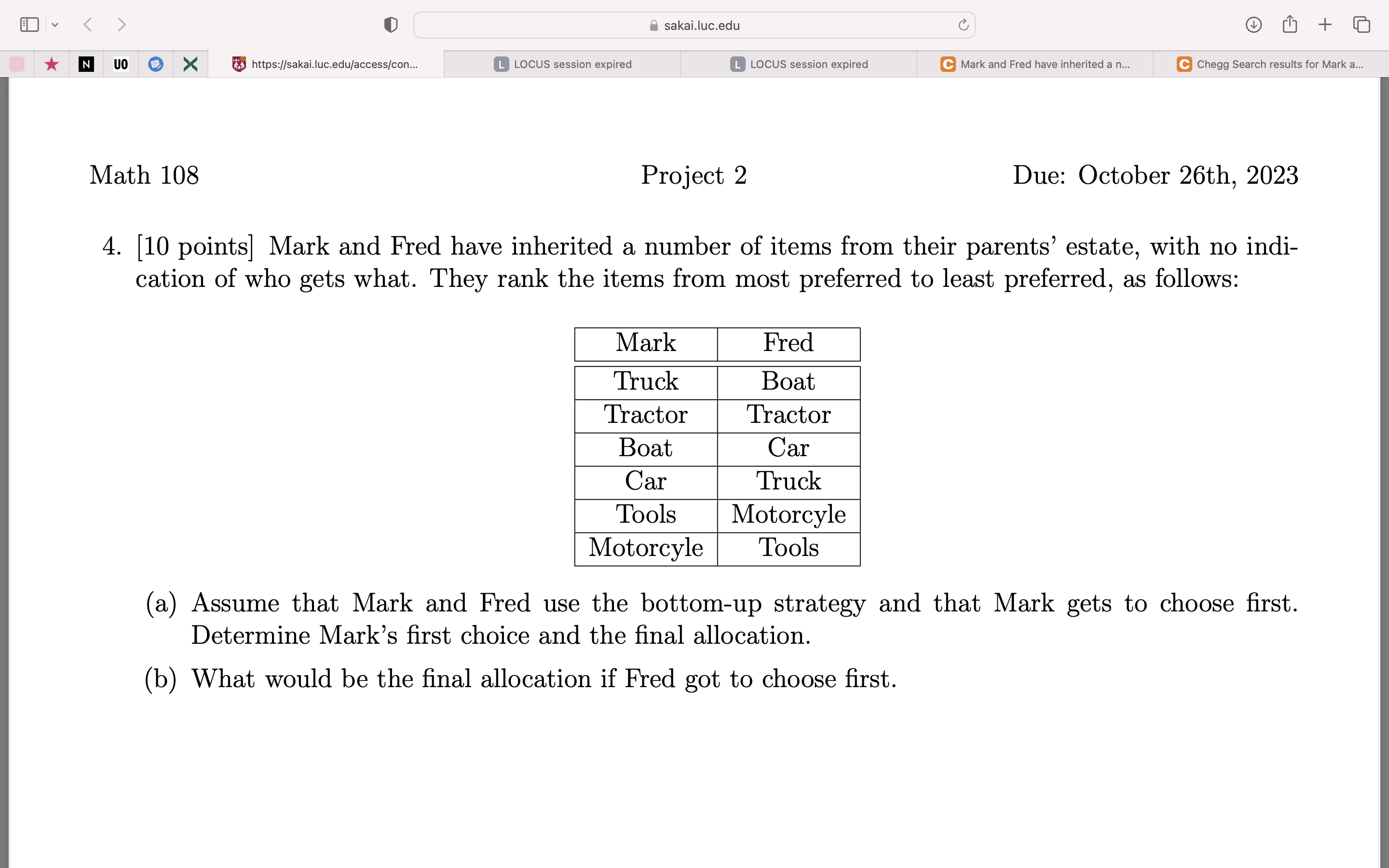 Solved [10 points] Mark and Fred have inherited a number of | Chegg.com
