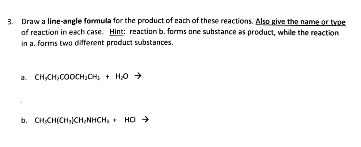 Solved Draw a line-angle formula for the product of each of | Chegg.com