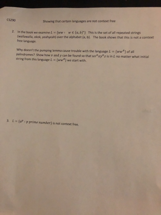 Solved Theorem 3.8.1 (Pumping Lemma for Context-Free | Chegg.com