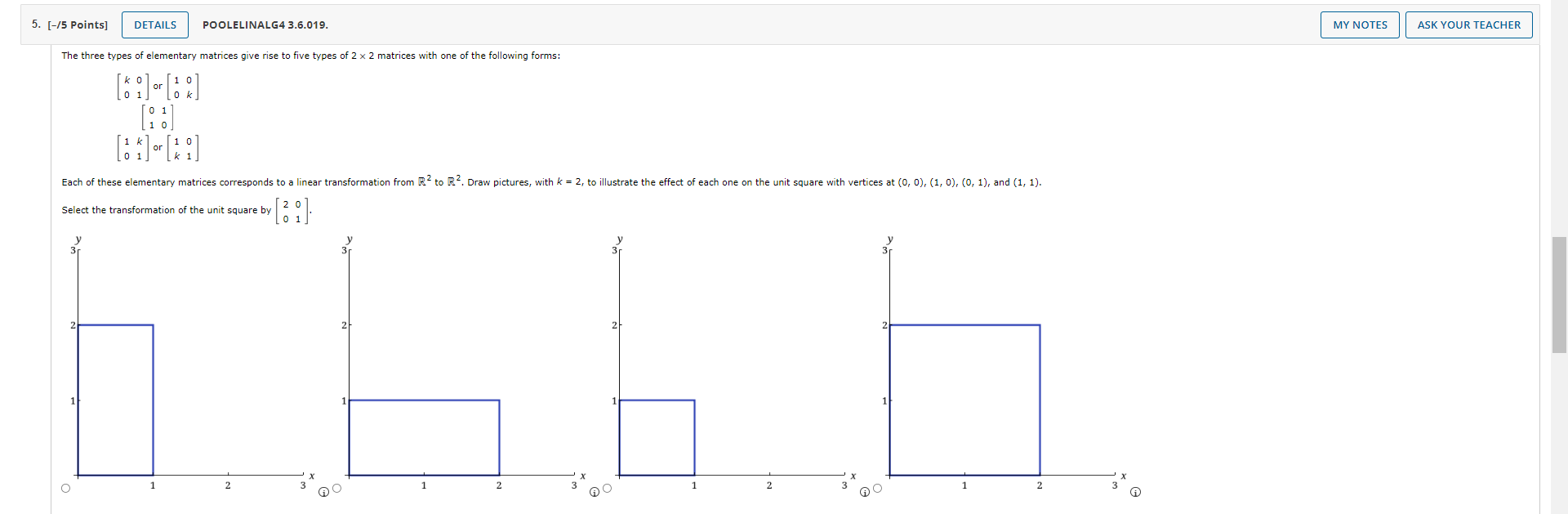 Solved \( {\left[\begin{array}{ll}k & 0 \\ 0 & | Chegg.com