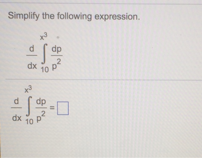 Solved Simplify the following expression. d/dx | Chegg.com