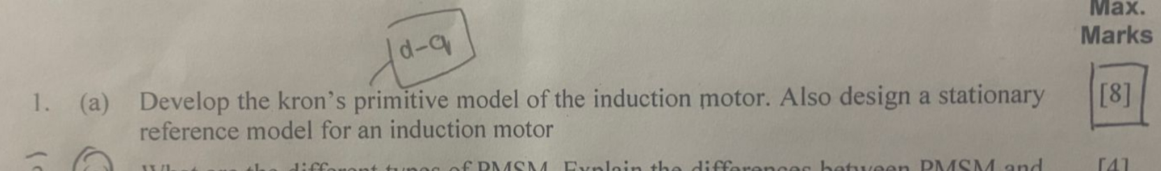 Develop the kron's primitive model of the induction | Chegg.com