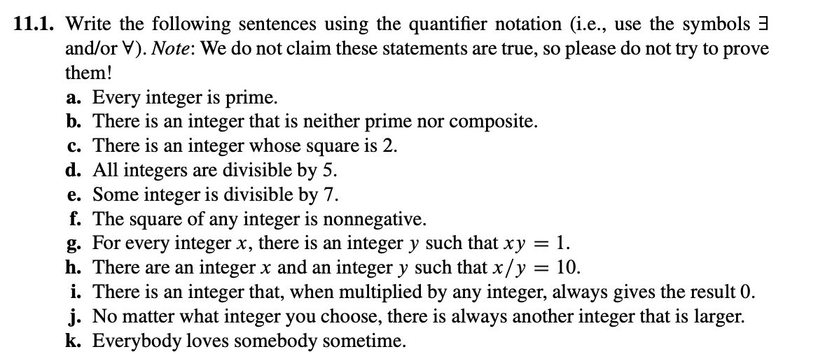 Solved 11.1. ﻿Write the following sentences using the | Chegg.com
