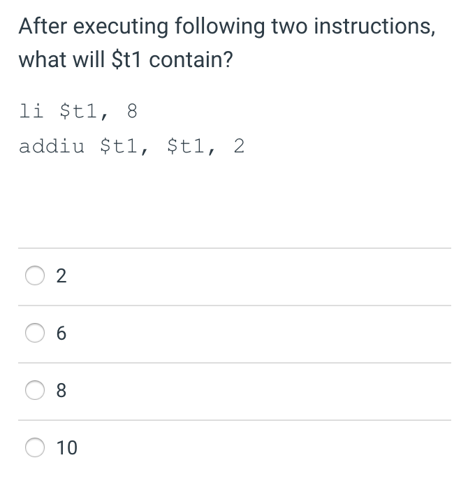 Solved After executing following two instructions, what will | Chegg.com