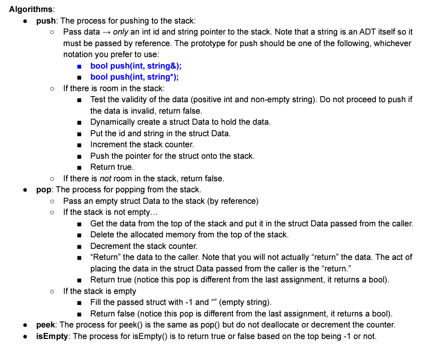 Solved Coding 04: Stacks Description: In this assignment you | Chegg.com