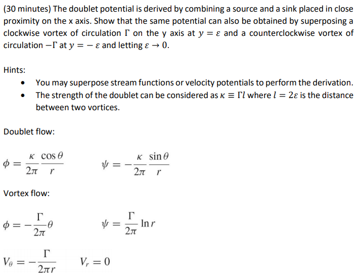 (30 minutes) The doublet potential is derived by | Chegg.com