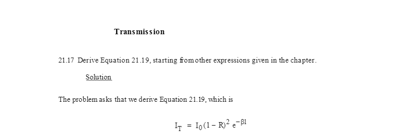 Solved 21.17 Derive Equation 21.19, starting fromother | Chegg.com