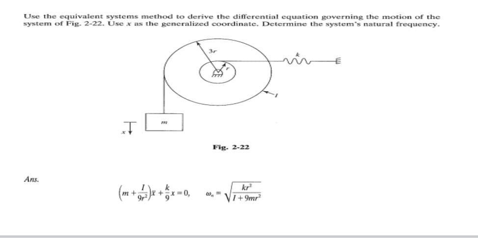 Solved Use the equivalent systems method to derive the | Chegg.com