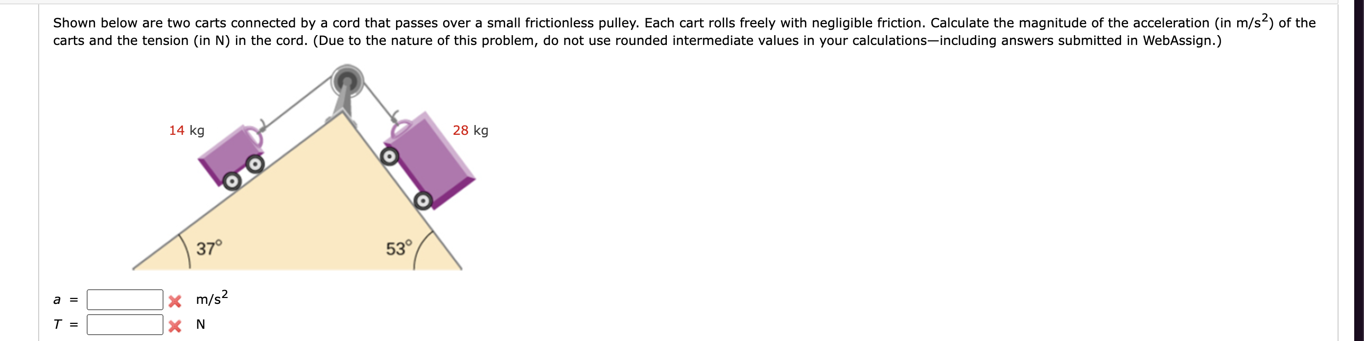 Solved Shown below are two carts connected by a cord that | Chegg.com
