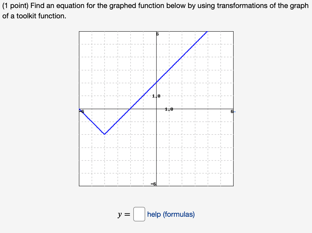Solved (1 point) Find an equation for the graphed function | Chegg.com