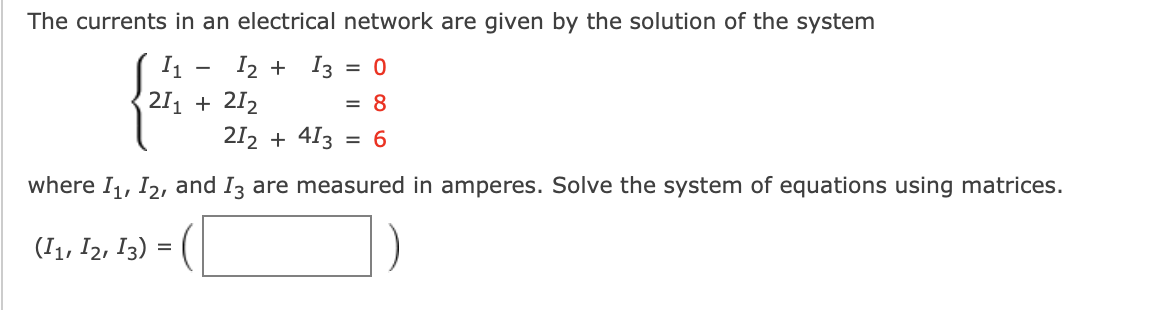 Solved \\[ \\left\\{\\begin{aligned} I_{1}-I_{2}+I_{3} & =0 | Chegg.com