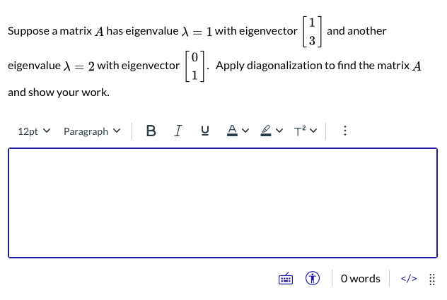Solved Suppose a matrix A has eigenvalue = 1 with | Chegg.com