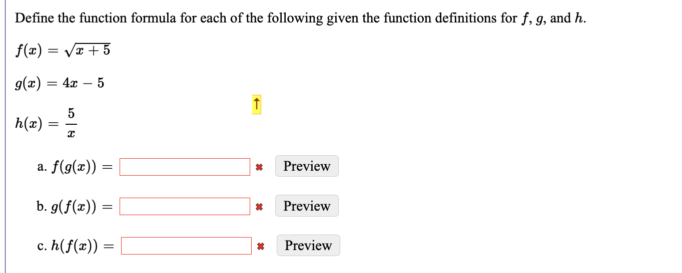 Solved Define the function formula for each of the following | Chegg.com