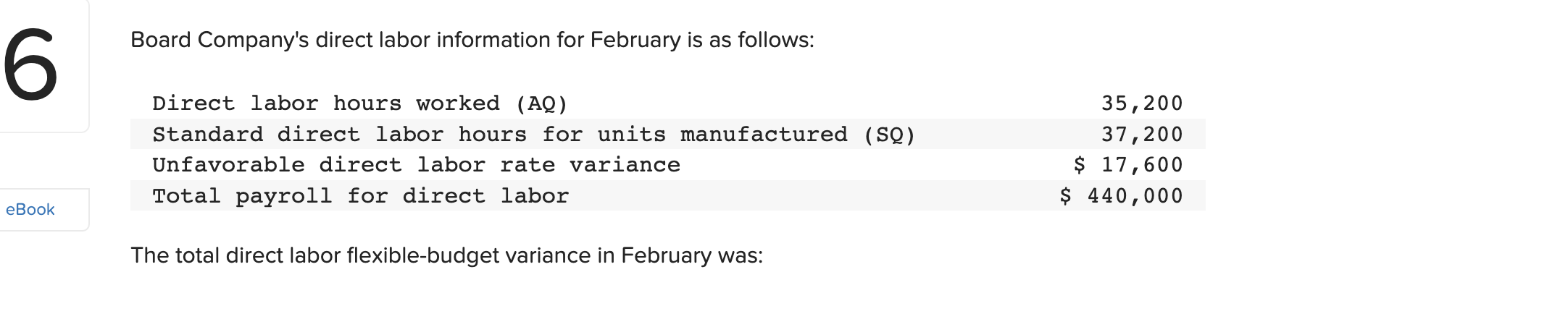 Solved The total direct labor flexible-budget variance in | Chegg.com