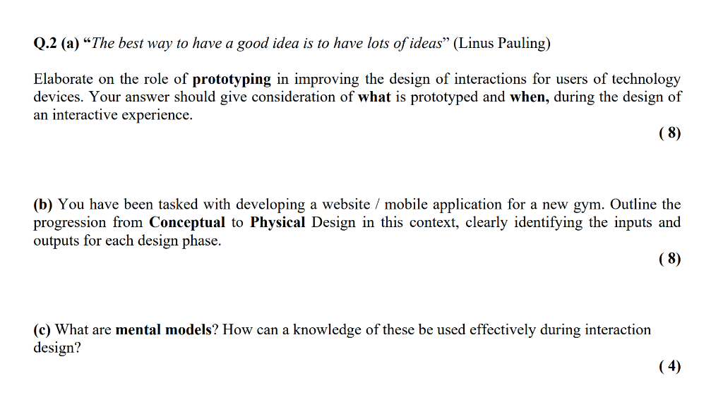 Solved Q.2 (a) “The best way to have a good idea is to have | Chegg.com