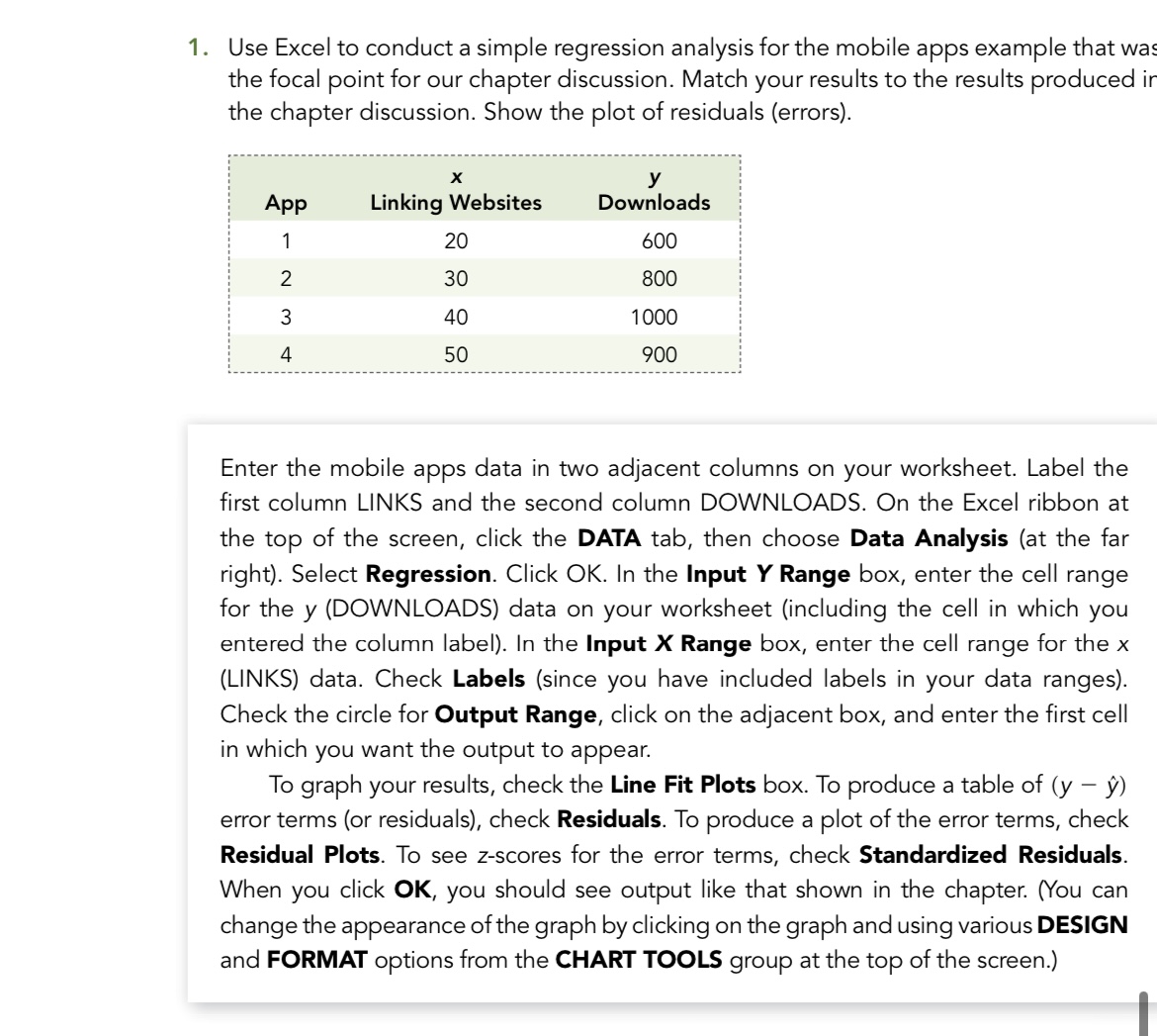 Solved Use Excel to conduct a simple regression analysis for | Chegg.com