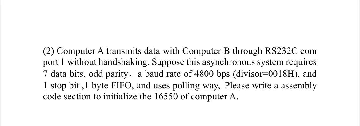 Solved (2) Computer A transmits data with Computer B through | Chegg.com