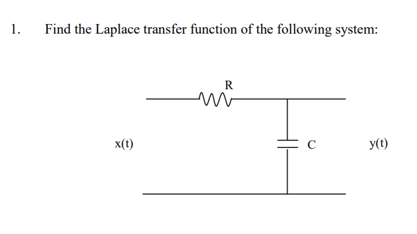 Solved Find the Laplace transfer function of the following | Chegg.com