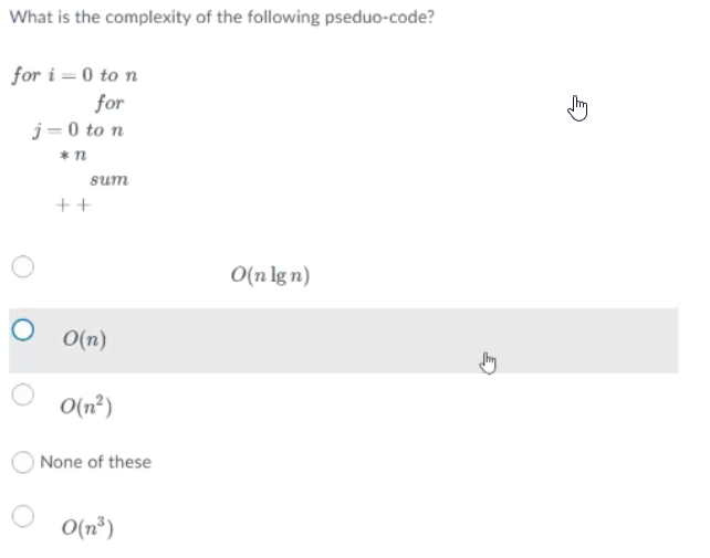 Solved What Is The Complexity Of The Following Pseduo Code 6399