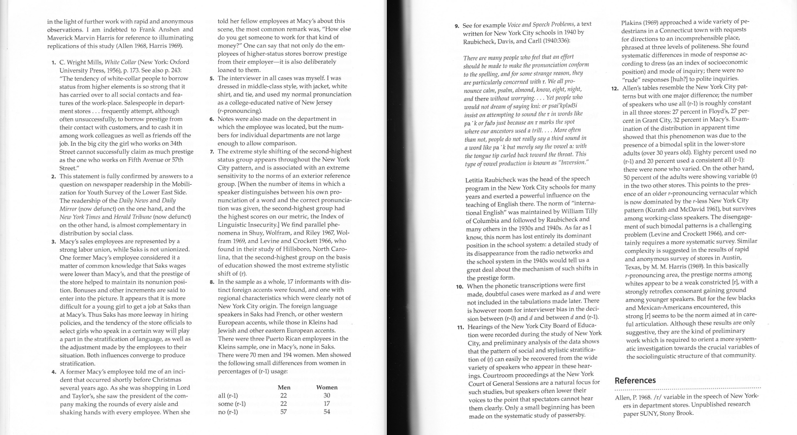 WILLIAM LABOV The Social Stratification of (r) in New | Chegg.com