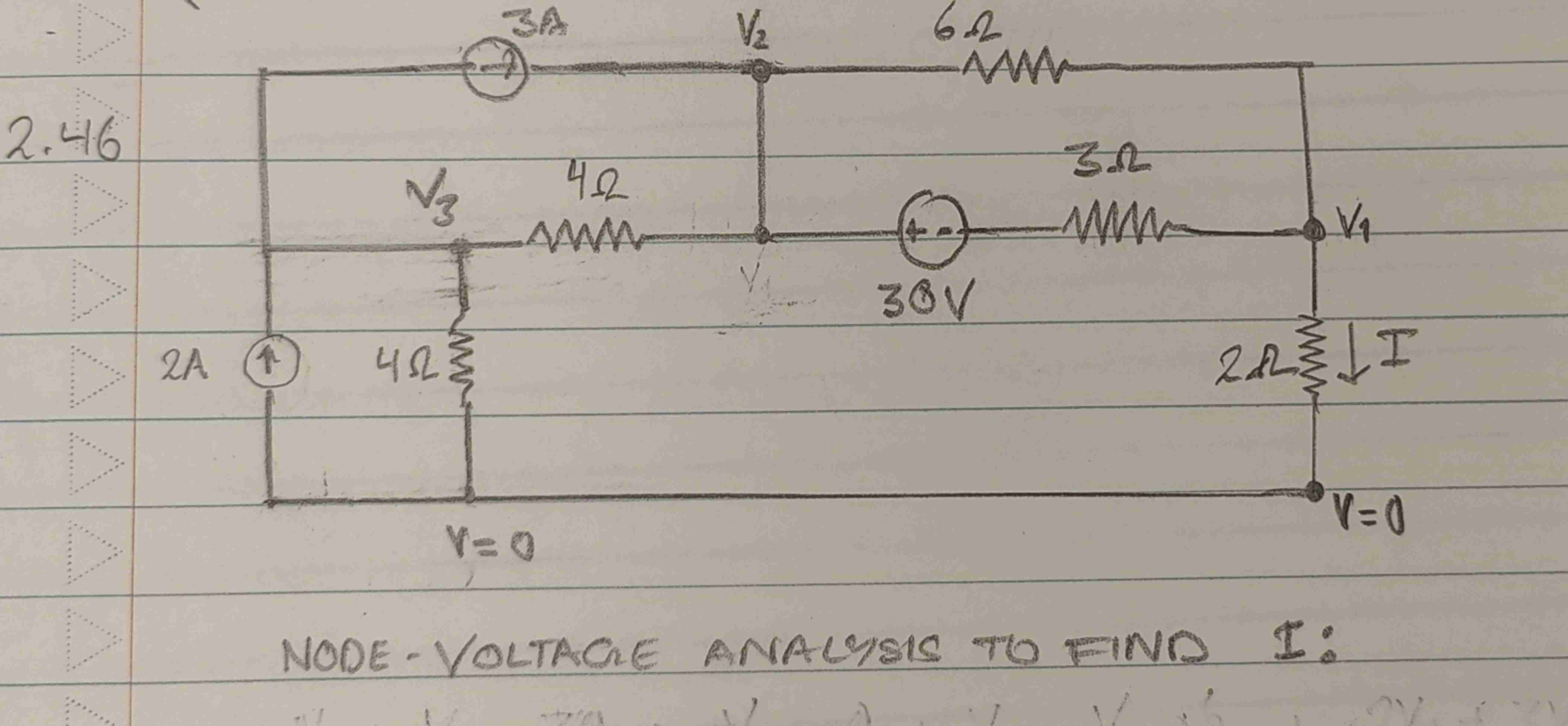 Solved NODE-VOLTAGE ANALYSIS TO FIND I: | Chegg.com