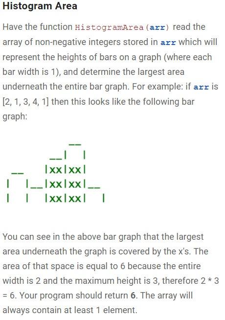 Solved Histogram AreaHave the function HistogramArea (arr) | Chegg.com